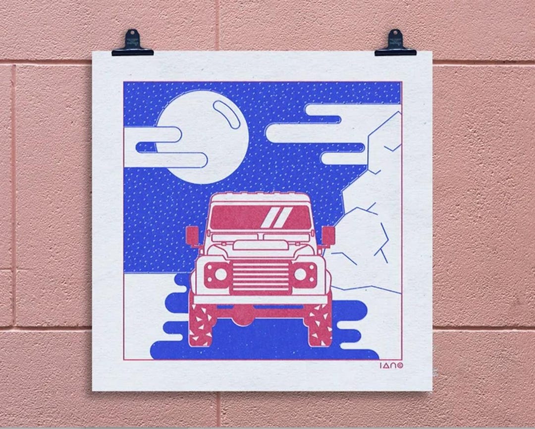 Poster Print - Land Rover Defender - Automotive Art, Nice Wall Art. - Etsy