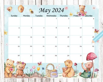 EDITABLE May 2024 Calendar, Fillable Spring Planner, Monthly Schedule ...
