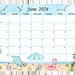 EDITABLE June 2024 Calendar, Summer Beach Planner, Monthly Kids School ...