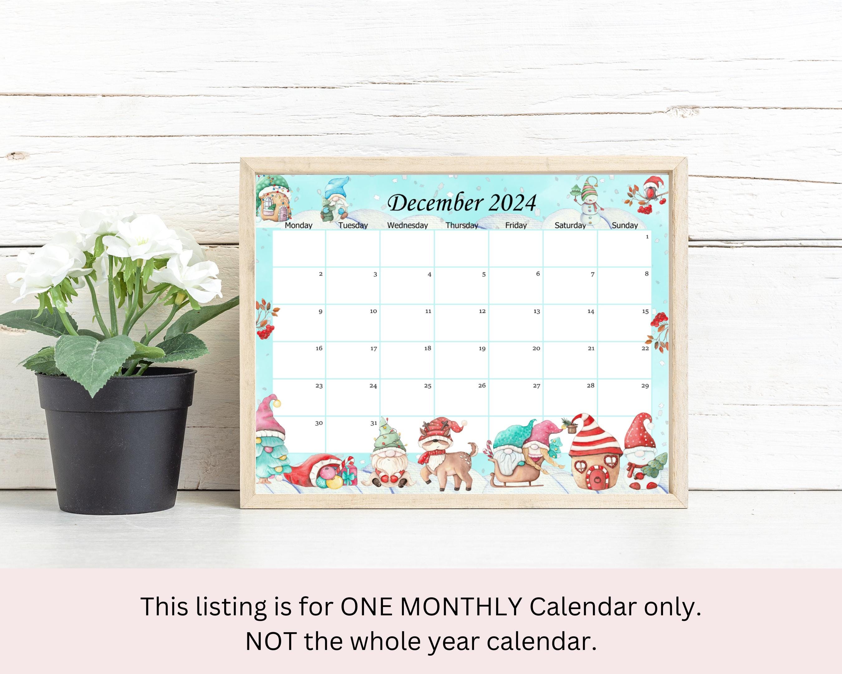 EDITABLE December 2024 Calendar, Christmas Planner, Kids School ...