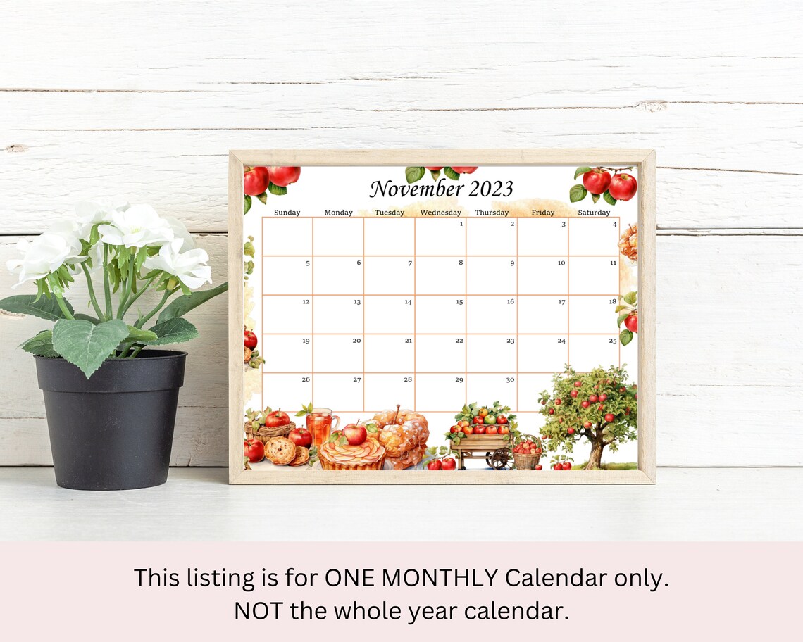 EDITABLE November 2023 Calendar, Kids School Schedule, Fall Autumn ...