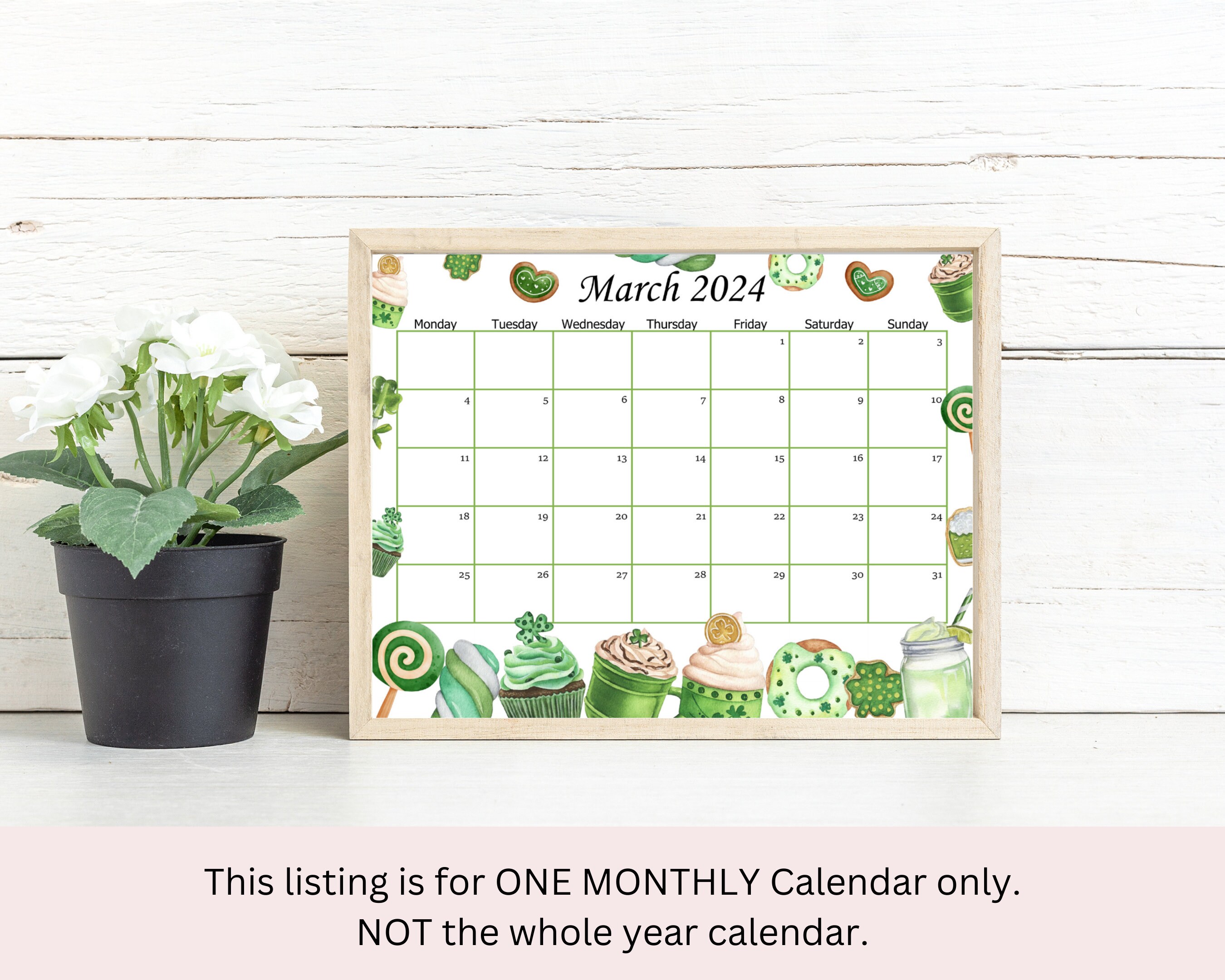 EDITABLE March 2024 Calendar, St. Patrick's Day Sweets Planner, Kids ...
