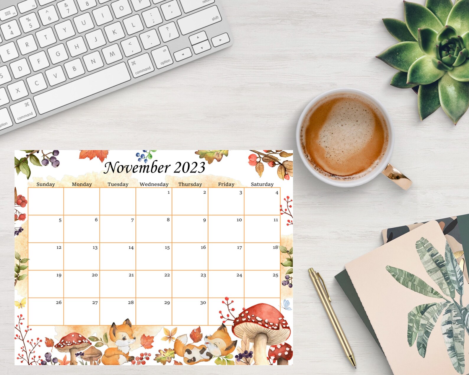 EDITABLE November 2023 Calendar, Kids School Schedule, Fall Autumn ...