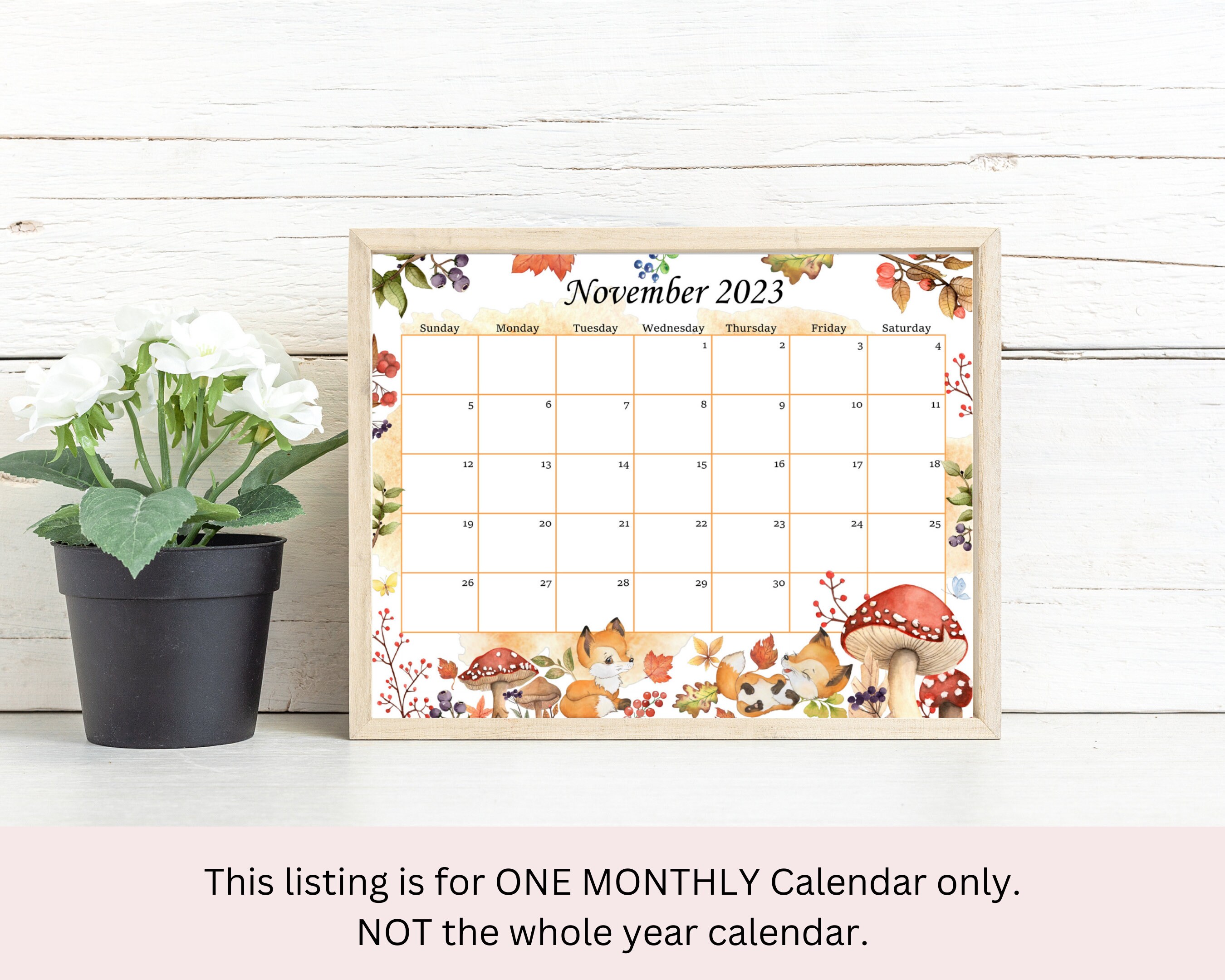 EDITABLE November 2023 Calendar, Kids School Schedule, Fall Autumn ...