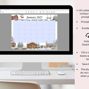 EDITABLE January 2025 Calendar, New Year Planner, Printable Monthly ...
