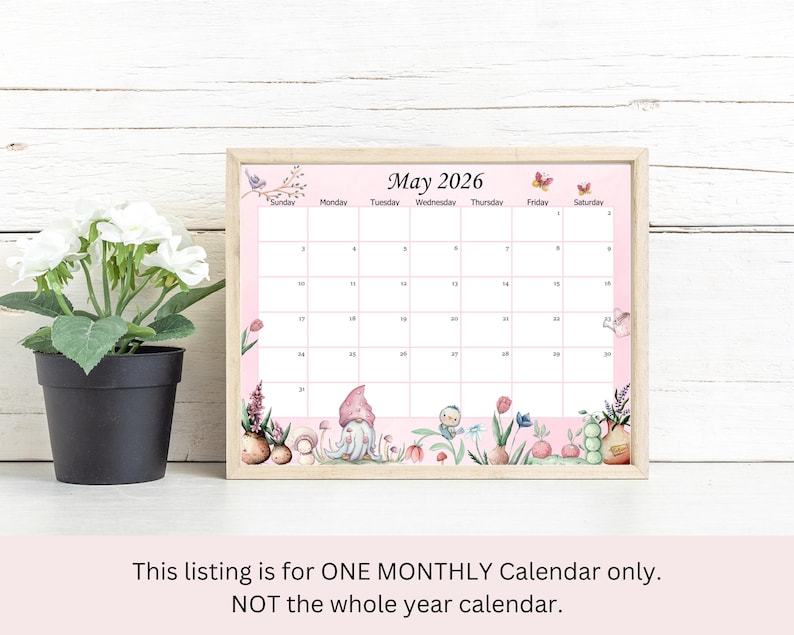 Editable May 2026 Calendar, Spring Planner, School/office/work/home ...