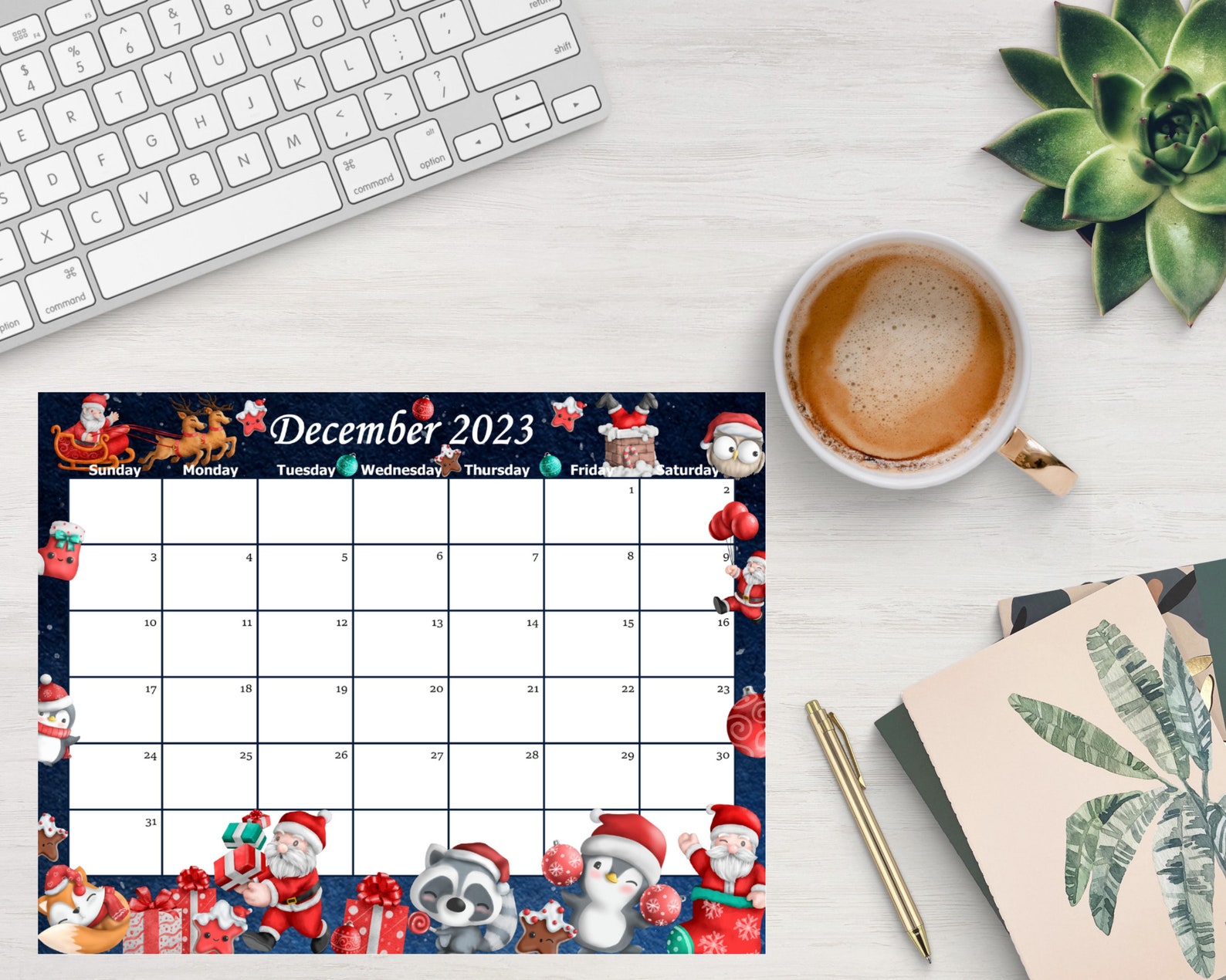 EDITABLE December 2023 Calendar, Christmas Planner, Kids School ...