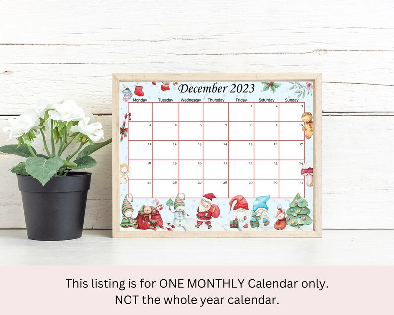 EDITABLE December 2023 Calendar, Christmas Planner, Kids School ...