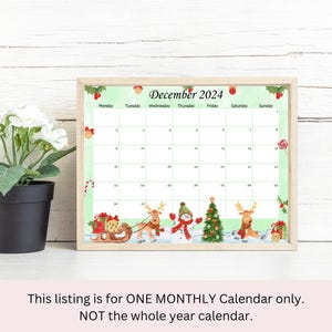 EDITABLE December 2024 Calendar, Christmas Planner With Reindeer, Kids ...