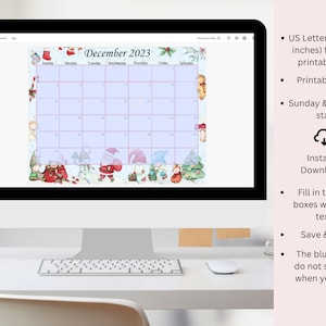EDITABLE December 2023 Calendar, Christmas Planner, Kids School ...