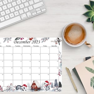 EDITABLE December 2023 Calendar, Christmas Planner, Kids School ...