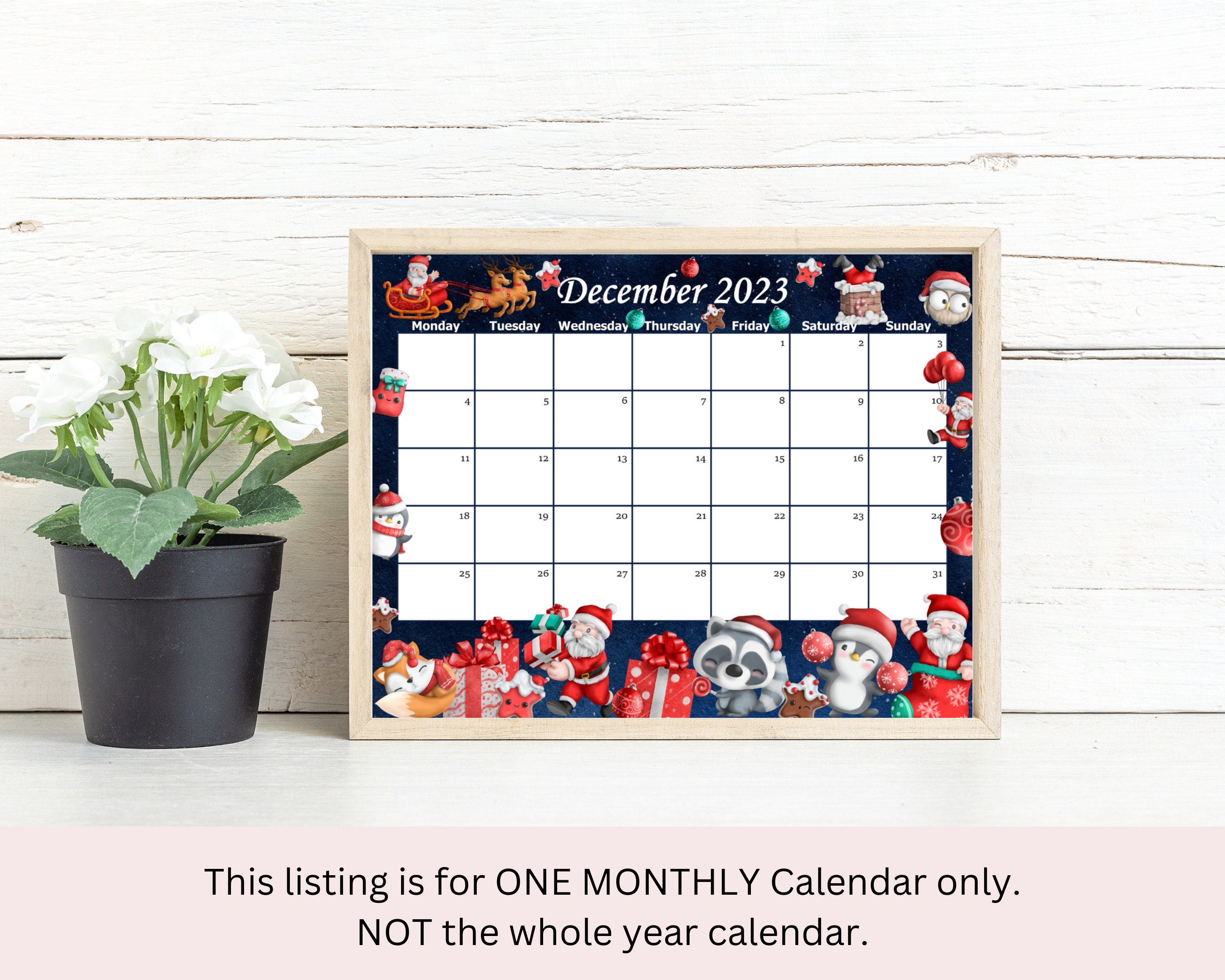 EDITABLE December 2023 Calendar, Christmas Planner, Kids School ...