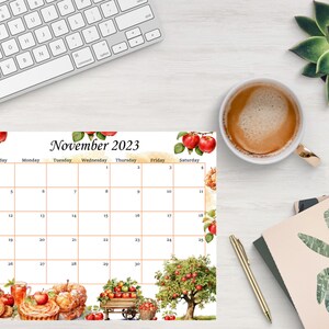 EDITABLE November 2023 Calendar, Kids School Schedule, Fall Autumn ...