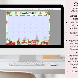 EDITABLE December 2024 Calendar, Christmas Planner With Gnome, Kids ...