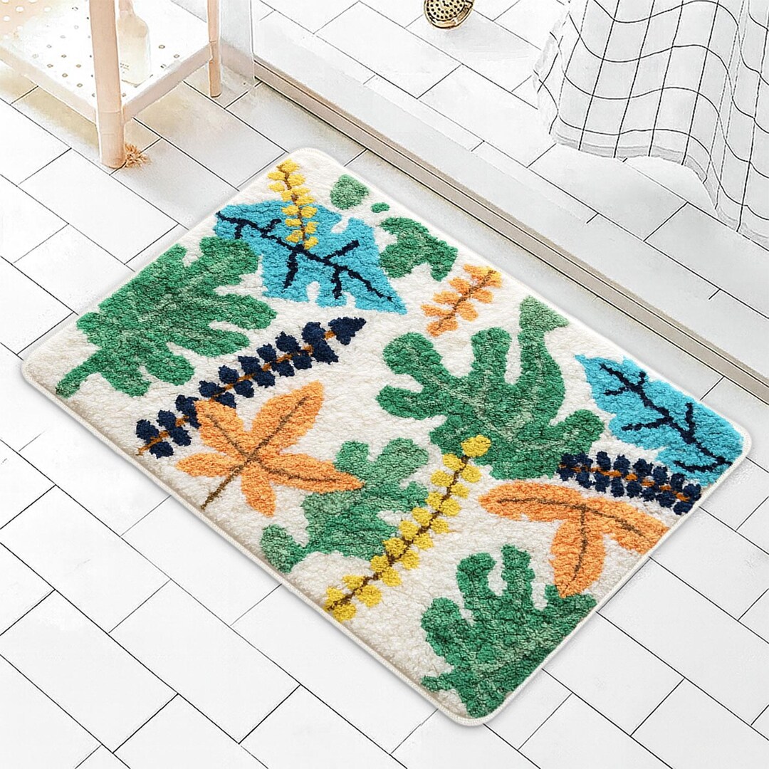 Tropical Rainforest Bath Mat: Tufted Yarn-dyed Non-slip Rug - Etsy