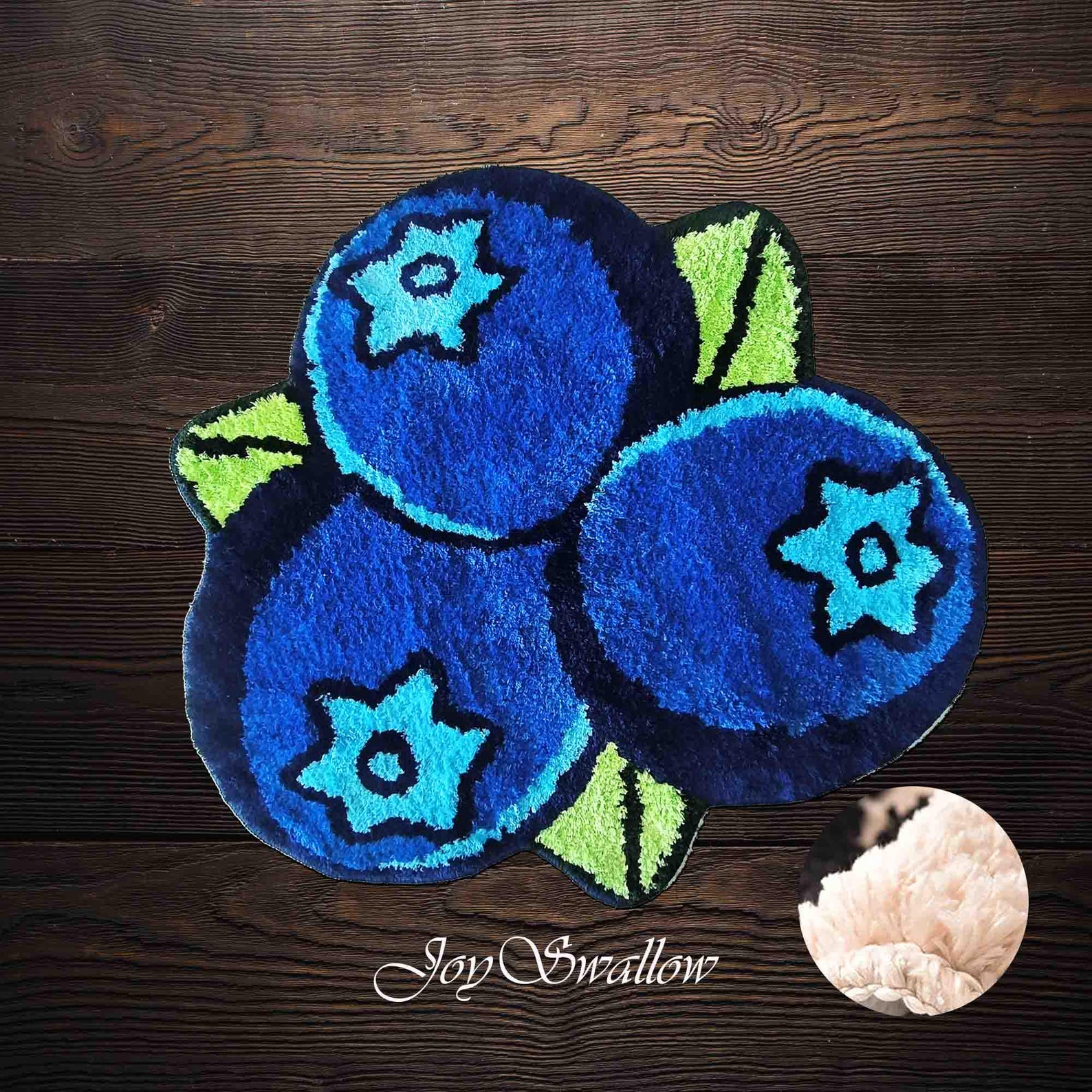 Blueberry Tufted Bath Mat: Yarn Dye, Soft & Absorbent, Non-slip - Etsy