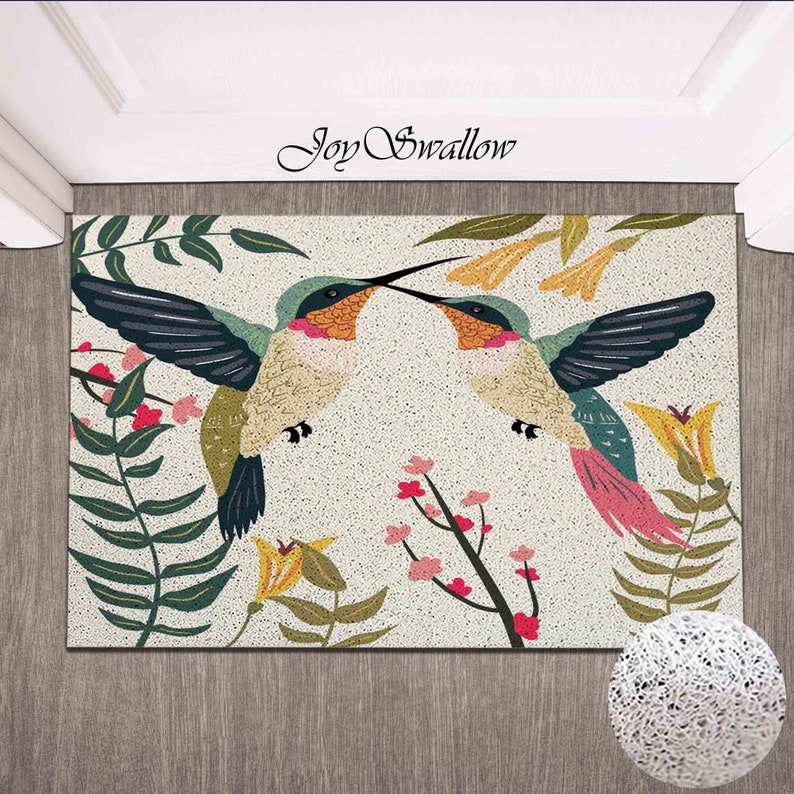 Personalized Door Mat, Hummingbird PVC Coil Mat, Bird Indoor Rug, Anti ...