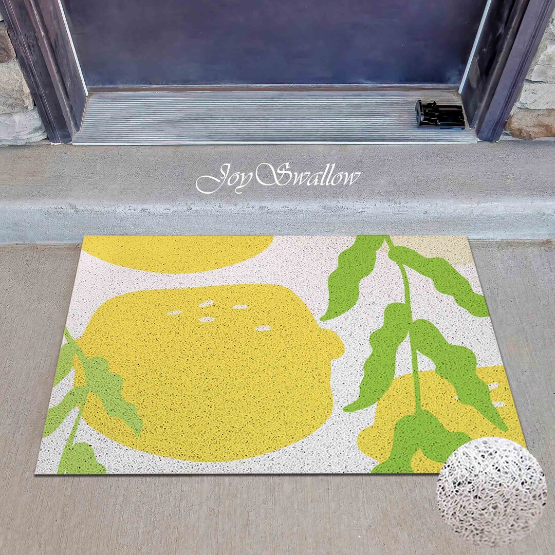 Fresh Lemon PVC Coil Door Mat, Fruit Door Rug for Indoor, Fruits Anti ...