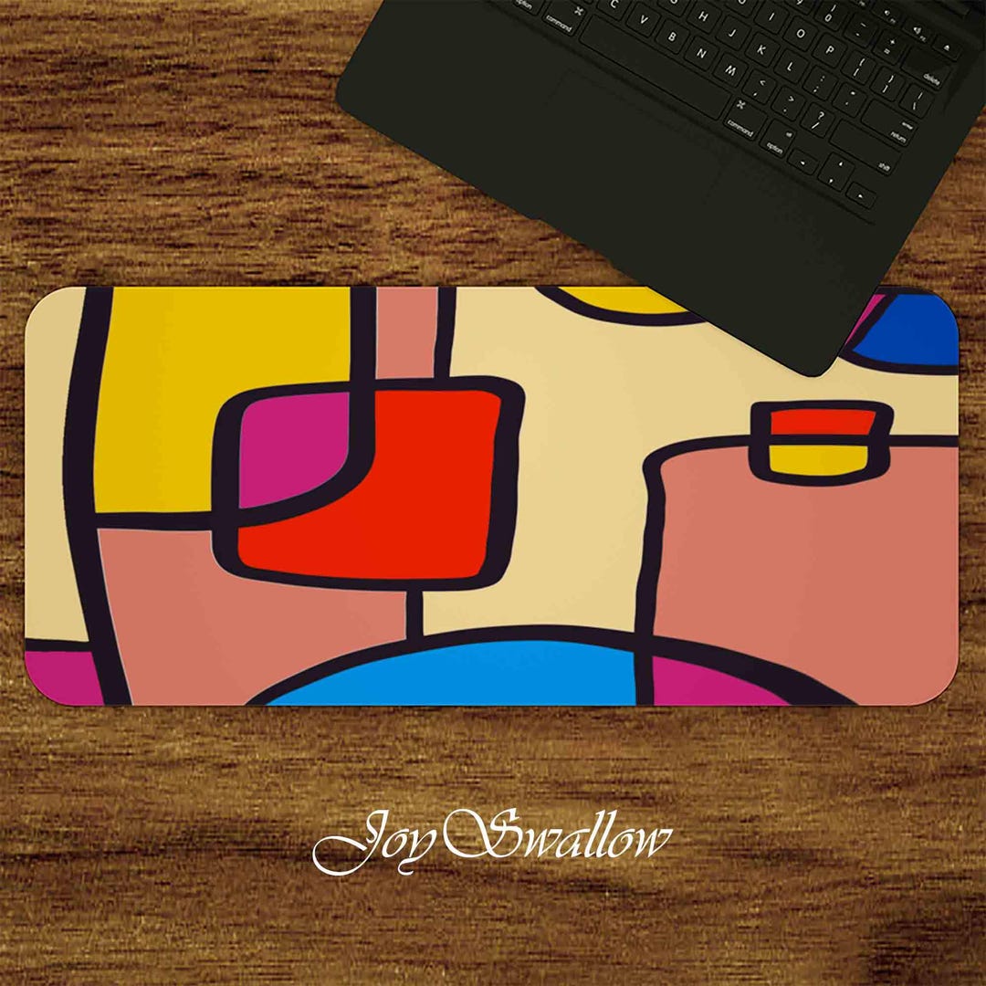 Personalized Mouse Pad, Abstract Blocks Keyboard Mat, Office Stationery ...