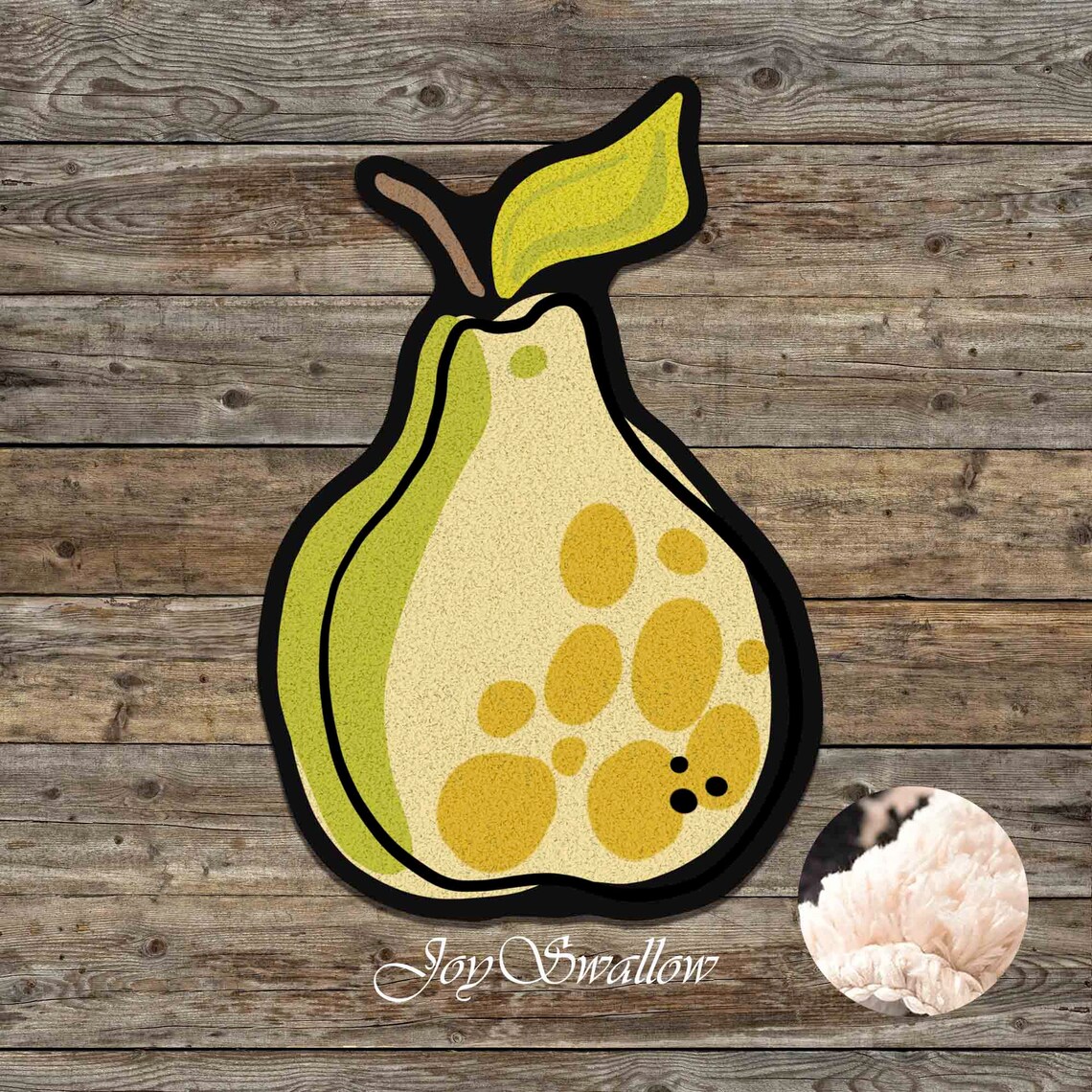 Cute Pear Tufted Yarn Dye Bathmat, Pear Bedroom Runner, Pear Area Rug ...