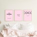 Set of 3 Pink Fashion Print Logo, Art Print With Quote, Retro Color ...