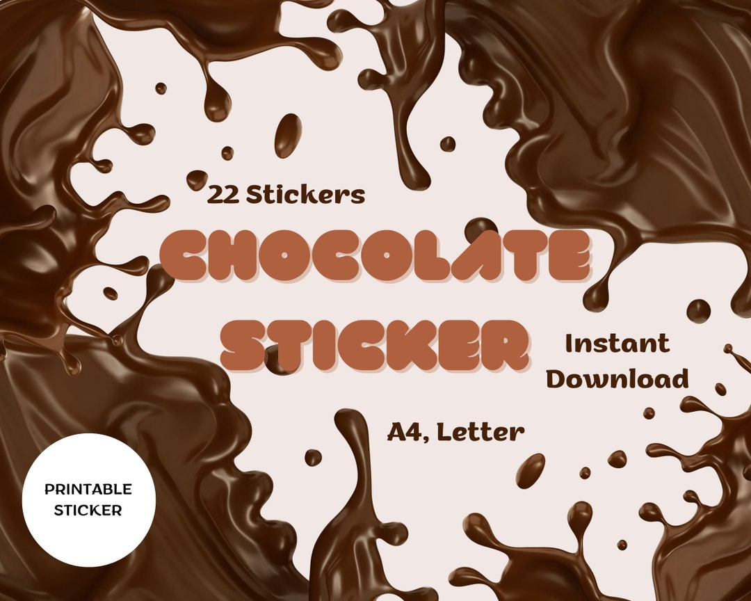 Chocolate Stickers Printable Stickers Sheet Chocolatesweet - Etsy