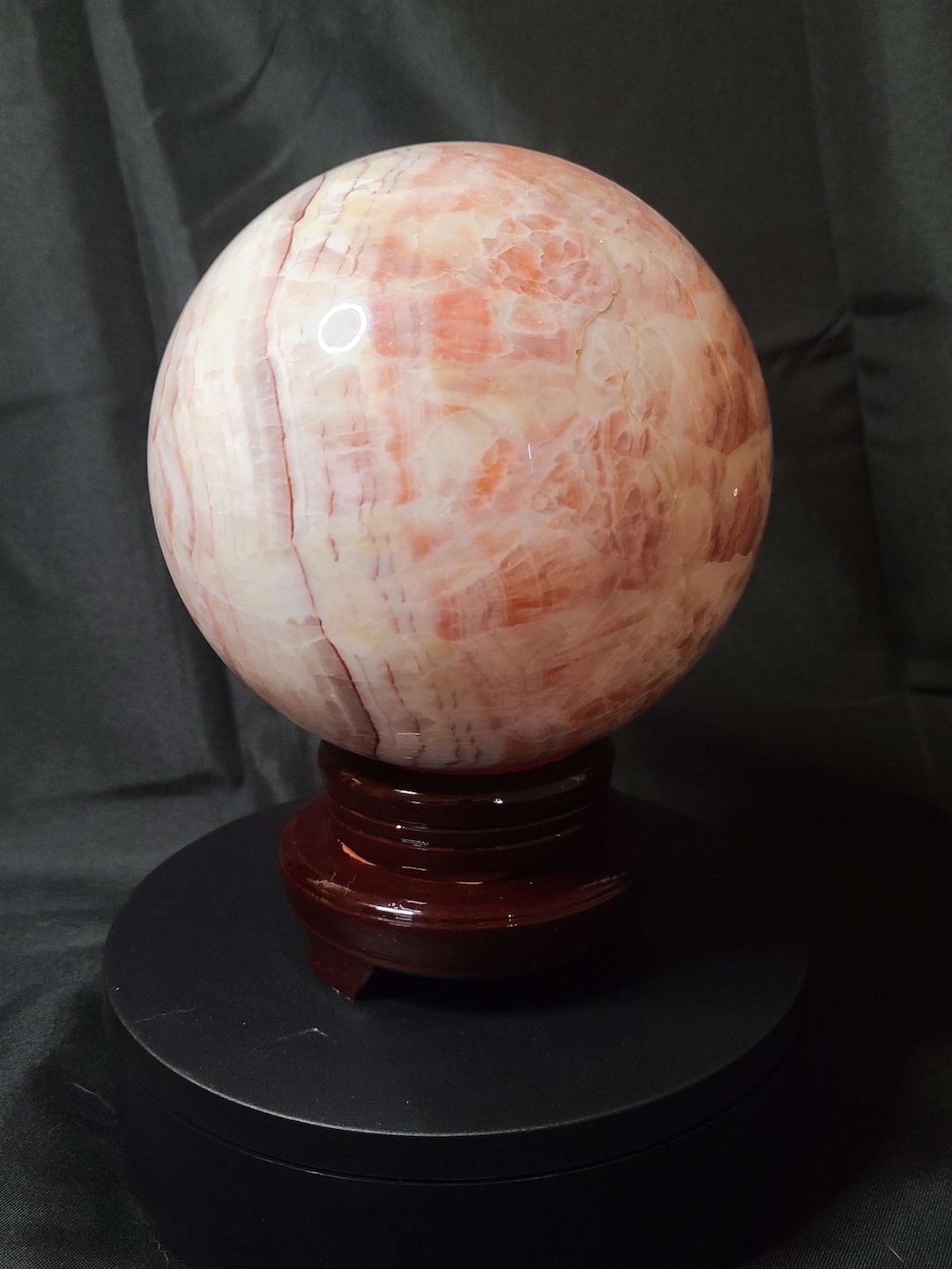Porkstone Sphere Large red Banded Calcite Pork Stone Bacon - Etsy