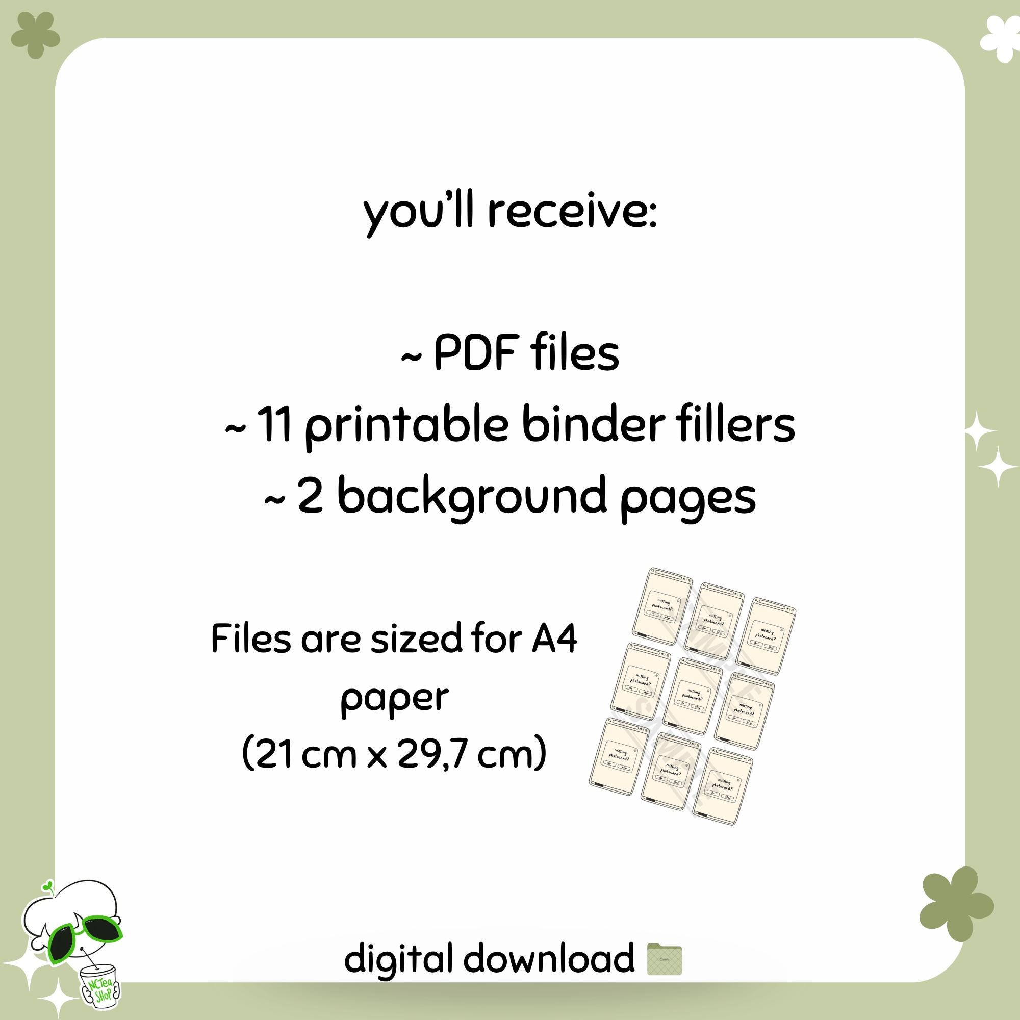 Kpop Photocard Binder Fillers Placeholder - 11 Designs Doodle Style + 2 ...