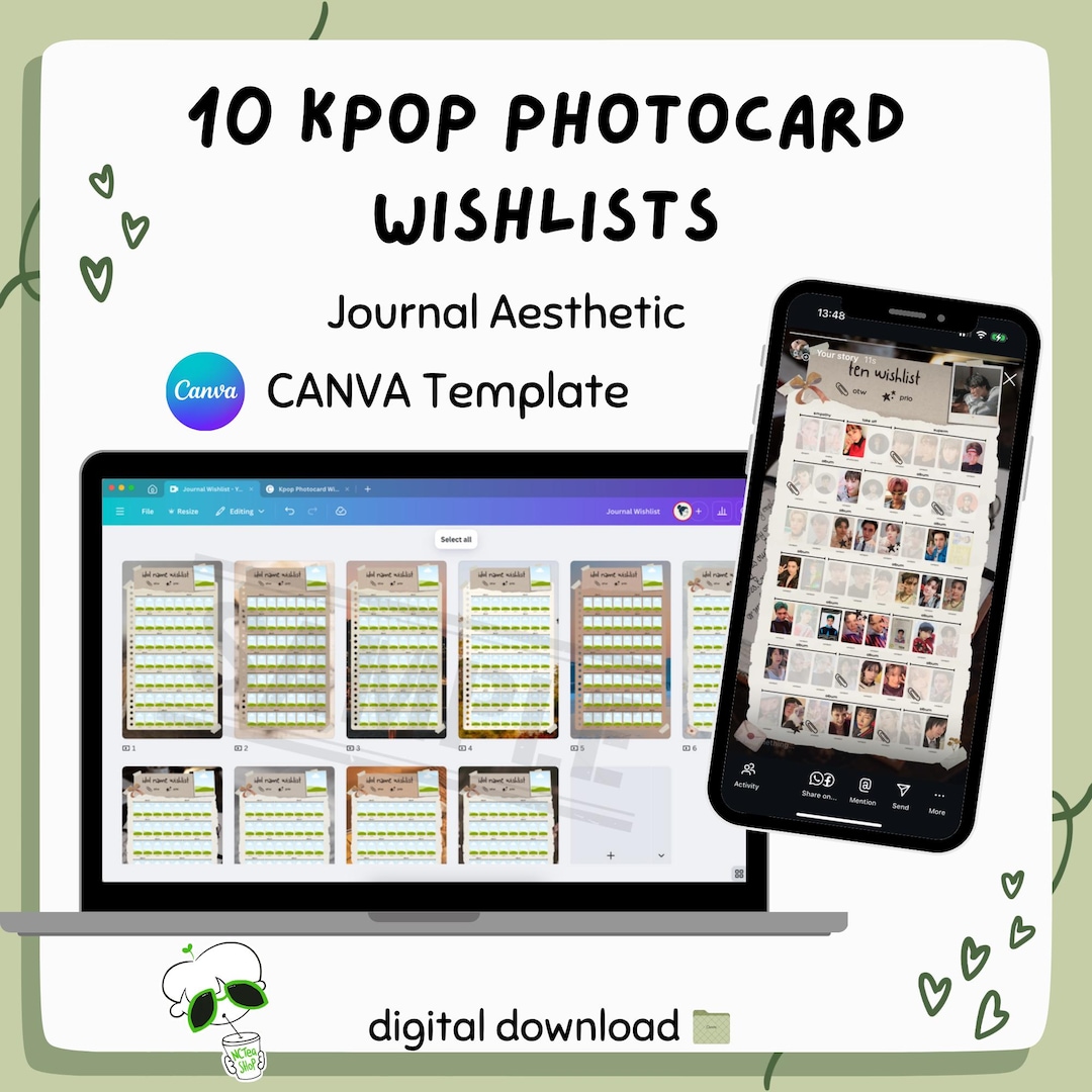 Kpop Photocard Wishlist Template – Canva Journal (digital Download) - Etsy