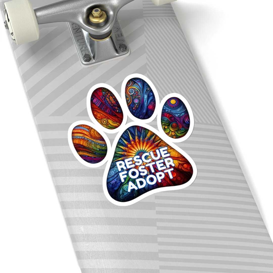 Rescue Foster Adopt Sticker, Dog Adoption Decal, Dog Lover Water Bottle ...