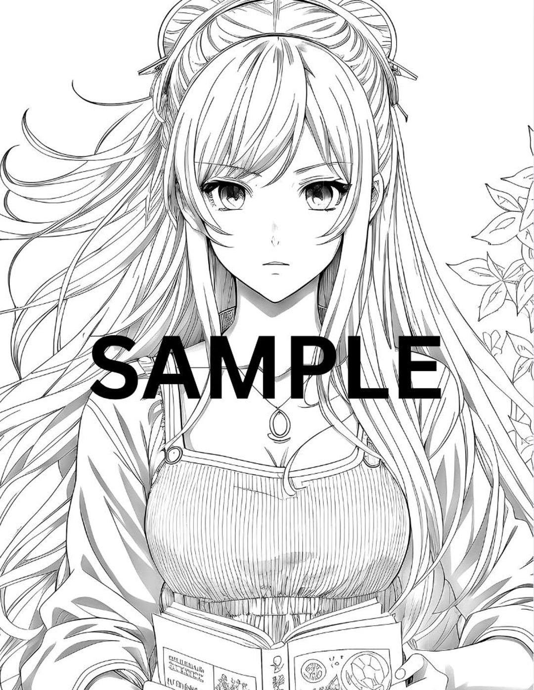 Coloring Pages PDF, Anime Girl Coloring Book, 42 Anime Printable Pages ...