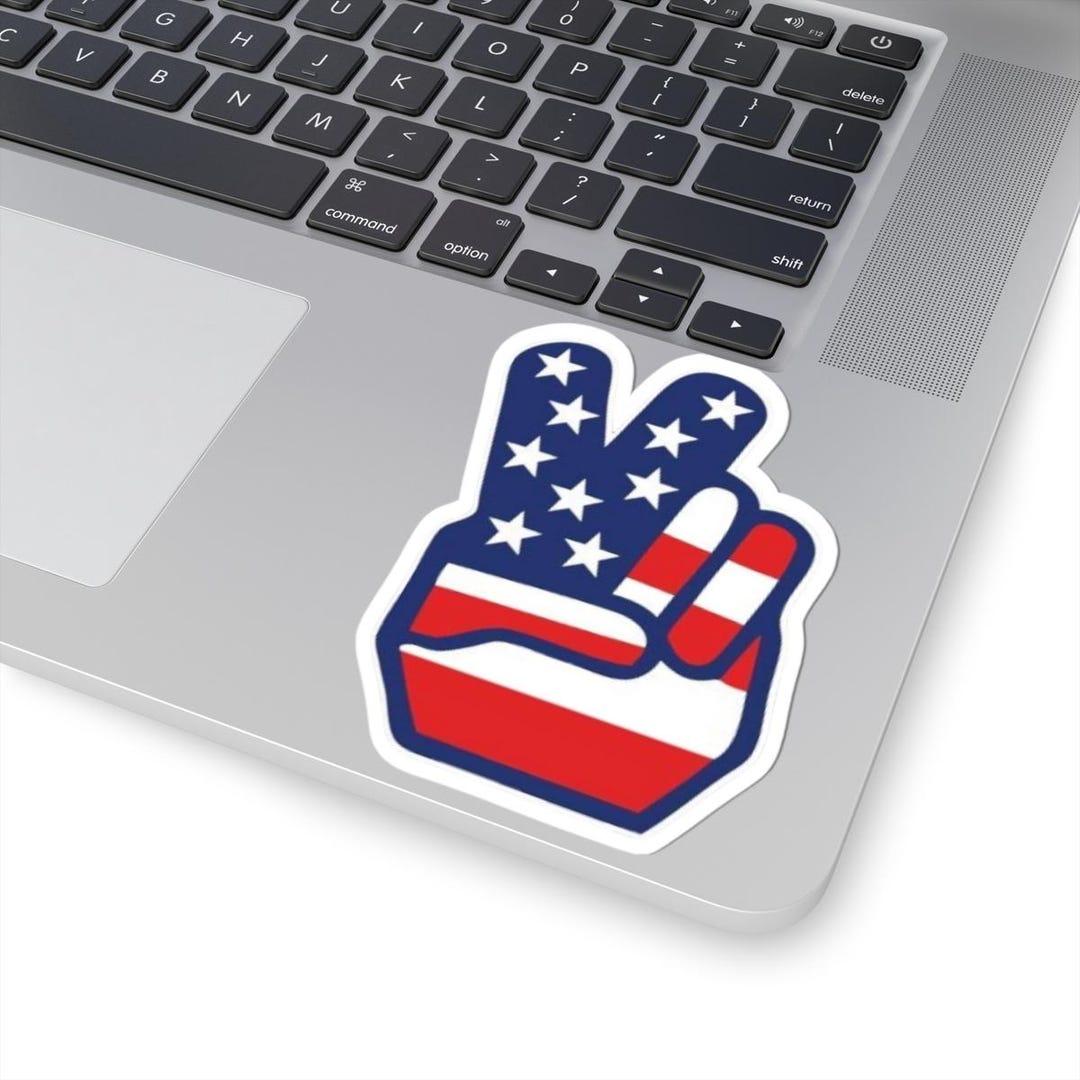 American Flag Peace Sign Sticker, Patriotic USA Decal - Etsy