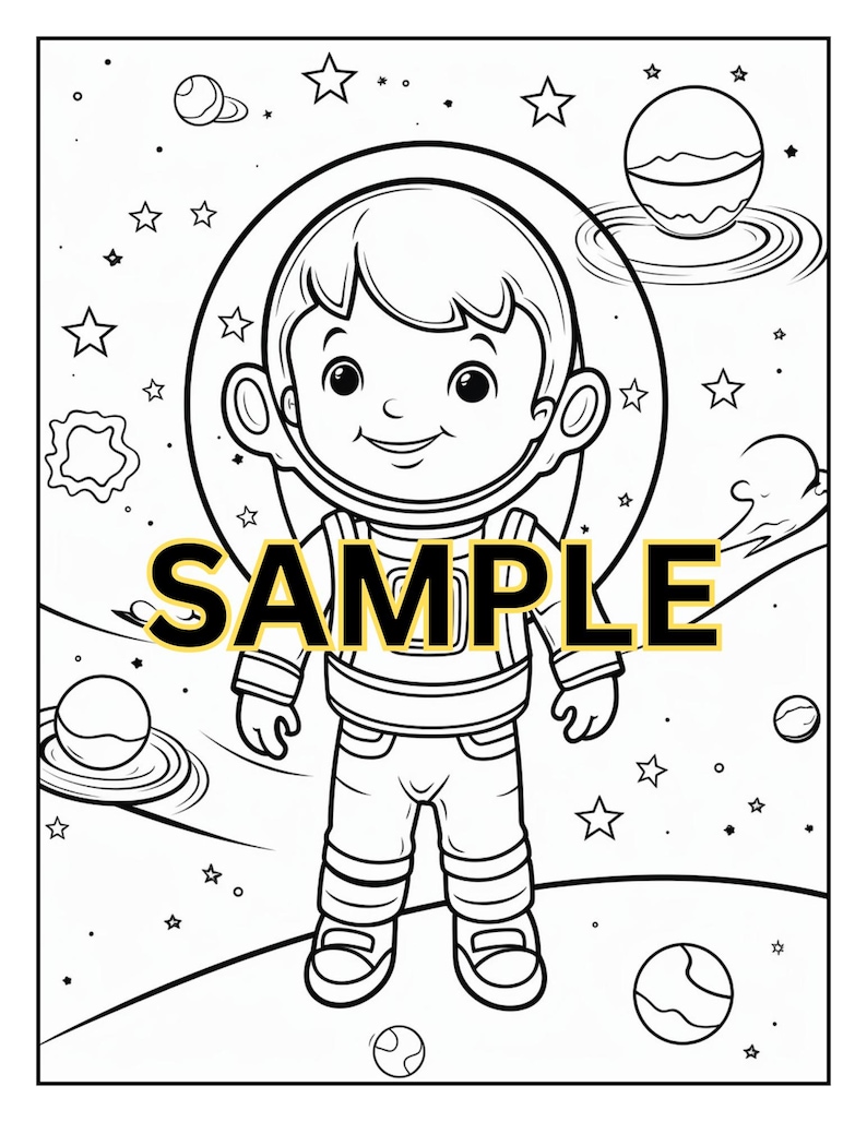 50 Printable SPACE FOR KIDS Coloring Pages | Positive Activity Sheets ...