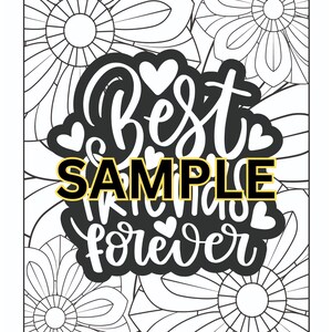 37 Printable Best Friend Quote Coloring Pages | Positive Activity ...