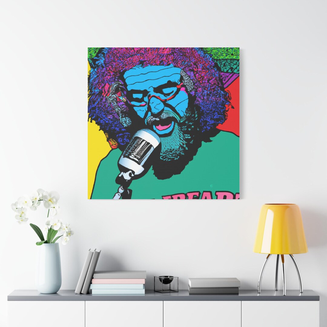 Canvas Wall Art, Jerry Garcia Portrait Modern Art Painting, Matte ...