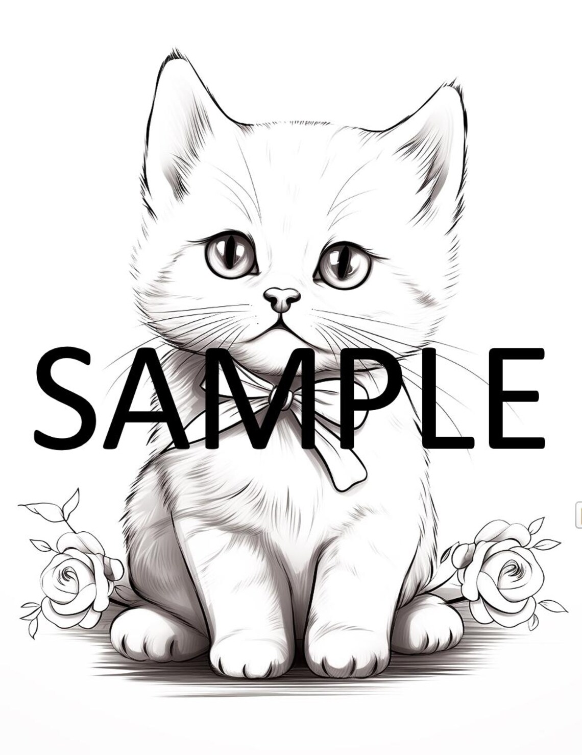Coloring Pages PDF of Kittens, 105 Cat Themed Printable Pages, Feline ...