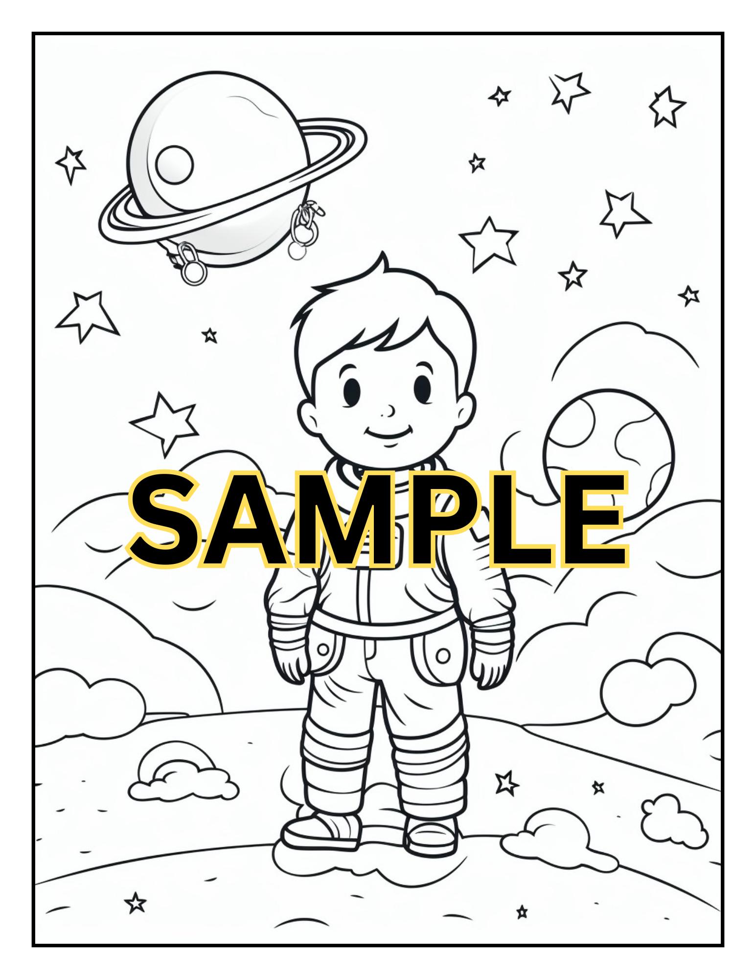 50 Printable SPACE FOR KIDS Coloring Pages | Positive Activity Sheets ...
