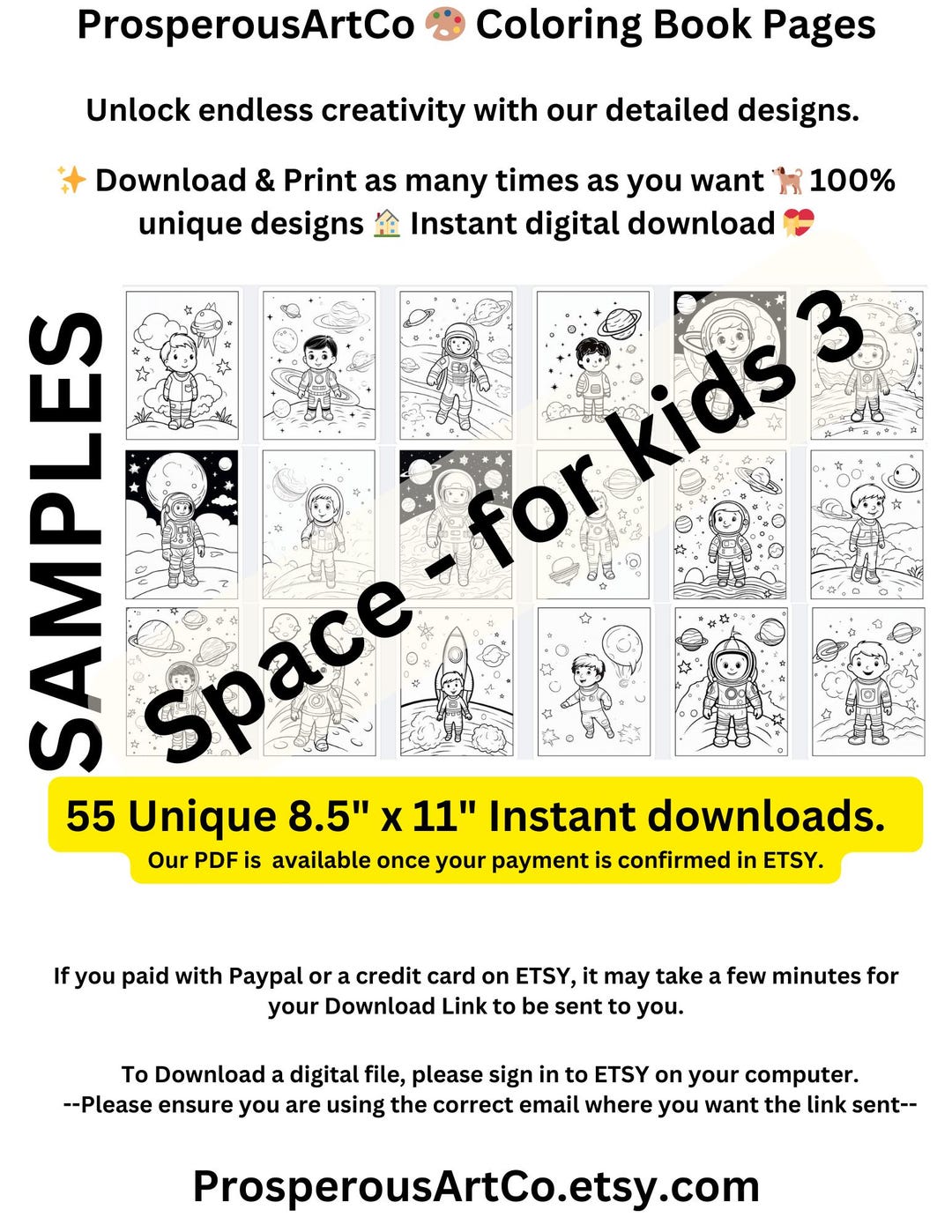 55 Printable SPACE FOR KIDS Coloring Pages 3 | Positive Activity Sheets ...