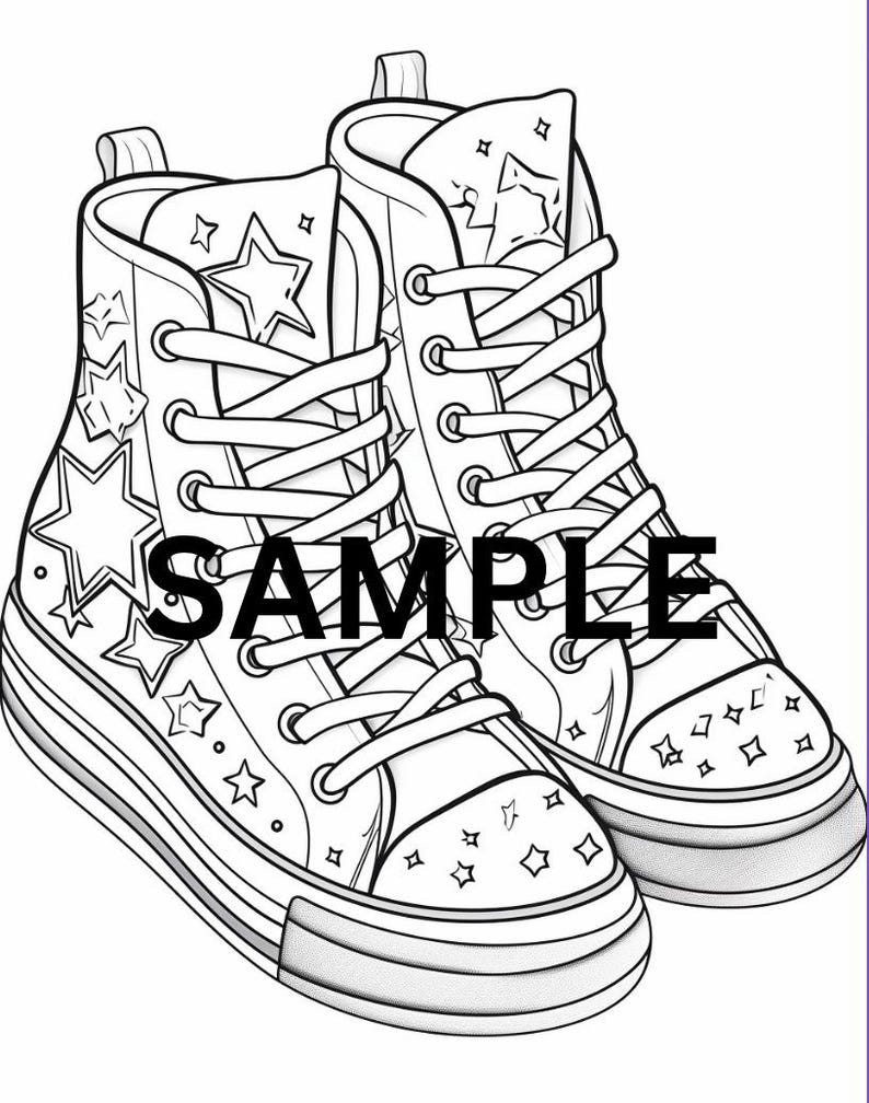Coloring Book Printable PDF Pages, 215 Mens and Womens Shoes Coloring ...