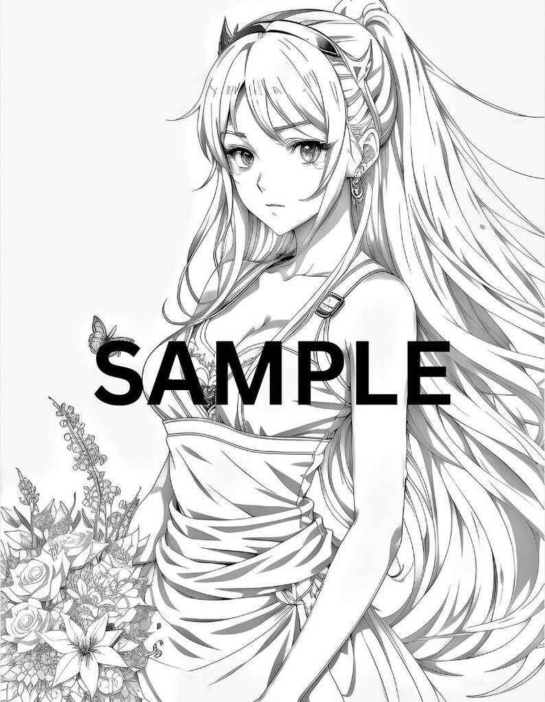 Coloring Pages PDF, Anime Girl Coloring Book, 42 Anime Printable Pages ...