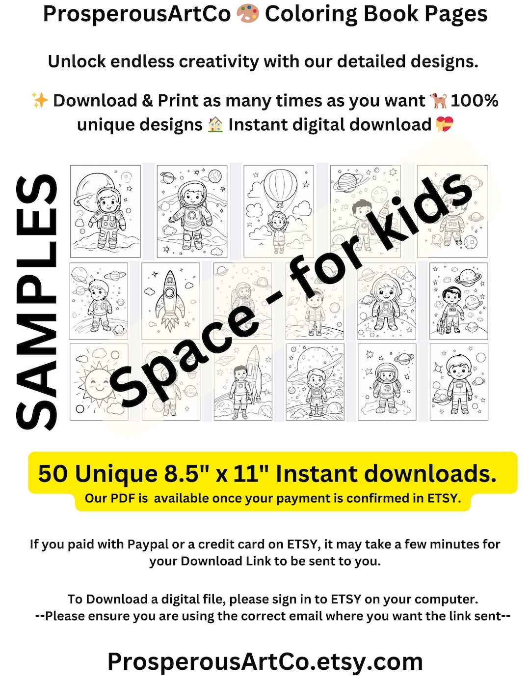 50 Printable SPACE FOR KIDS Coloring Pages | Positive Activity Sheets ...
