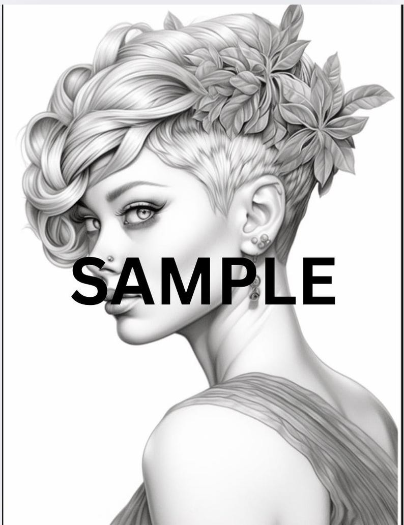 Coloring Pages PDF, Hair Models Coloring Book, Hair Salon Activity ...