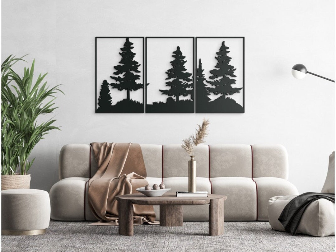 Maple Tree Wall Art, Nature Silhouette Wall Decoration, Plant Arts Wall ...