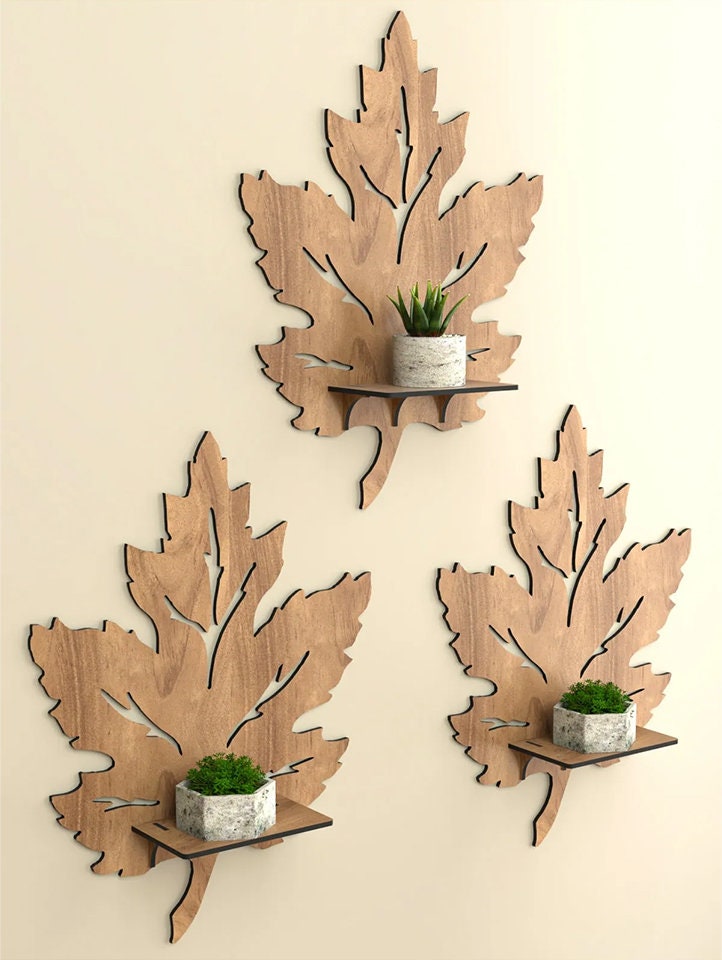 Maple Tree Leaves Wall Shelves Leaf Shaped Wall Shelves - Etsy