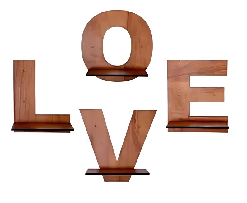Love Wall Shelves Letters Shaped Wall Shelves Decorative - Etsy