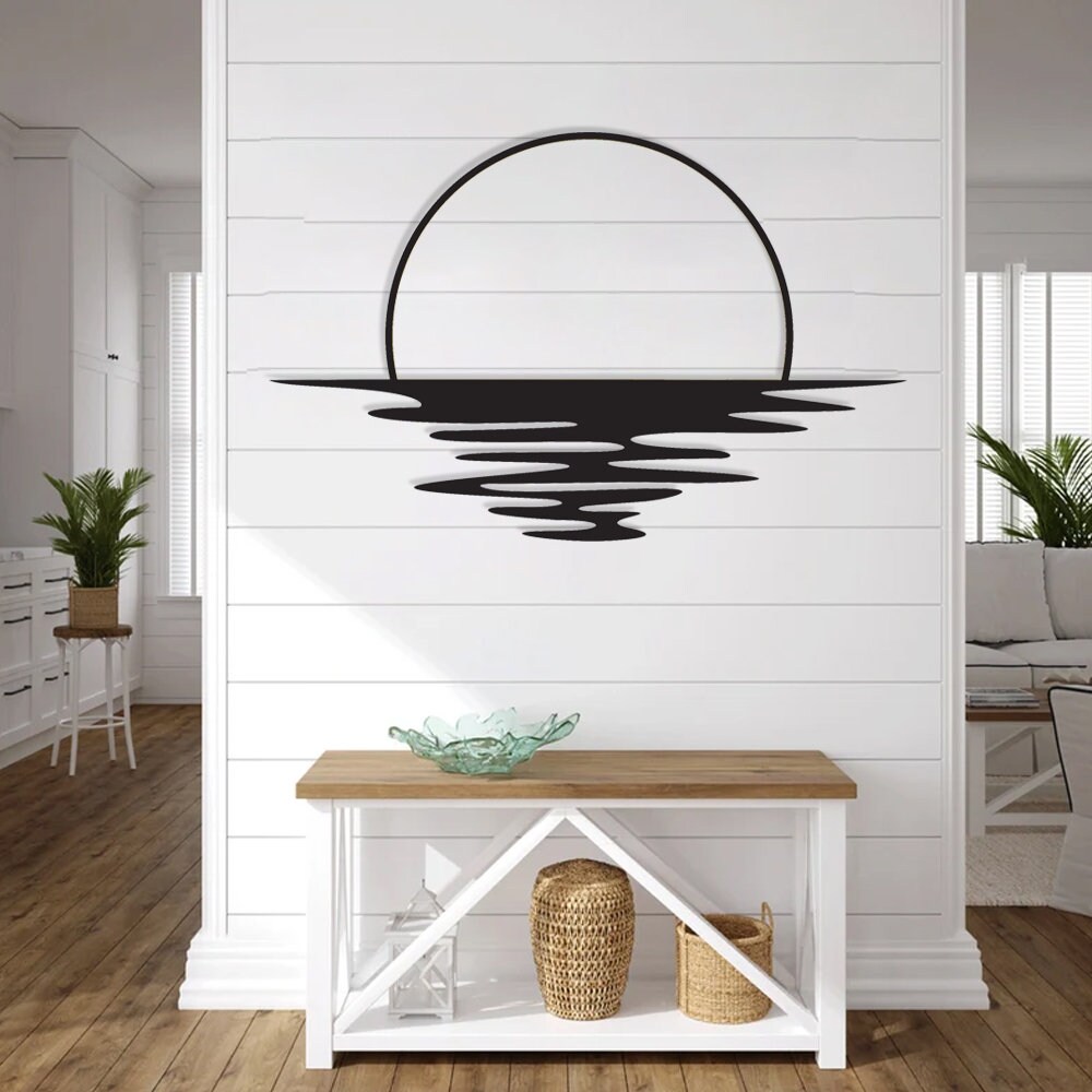 Sunset Wall Sign Decorative Sun Sparkle Wall Art Sunrise Wall Decor ...