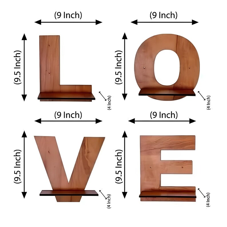 Love Wall Shelves Letters Shaped Wall Shelves Decorative - Etsy