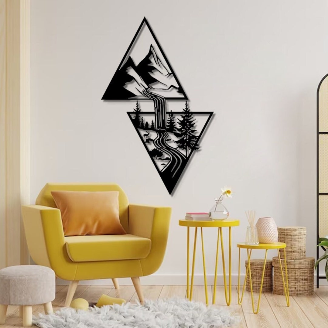 Waterfall Wall Decor, Mountain Wall Signs, Decorative Trees and ...