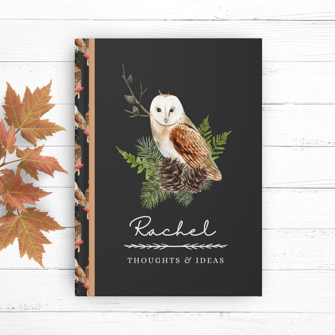 Personalized Owl Journal | Owl Gift | Custom Name Notebook | Personal ...