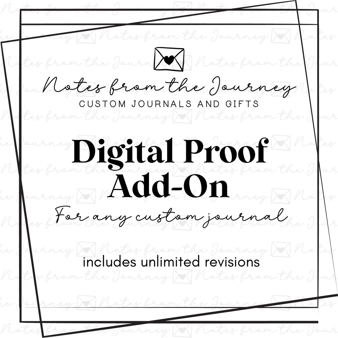 Digital Proof Add-on for Any Custom Journal - Etsy